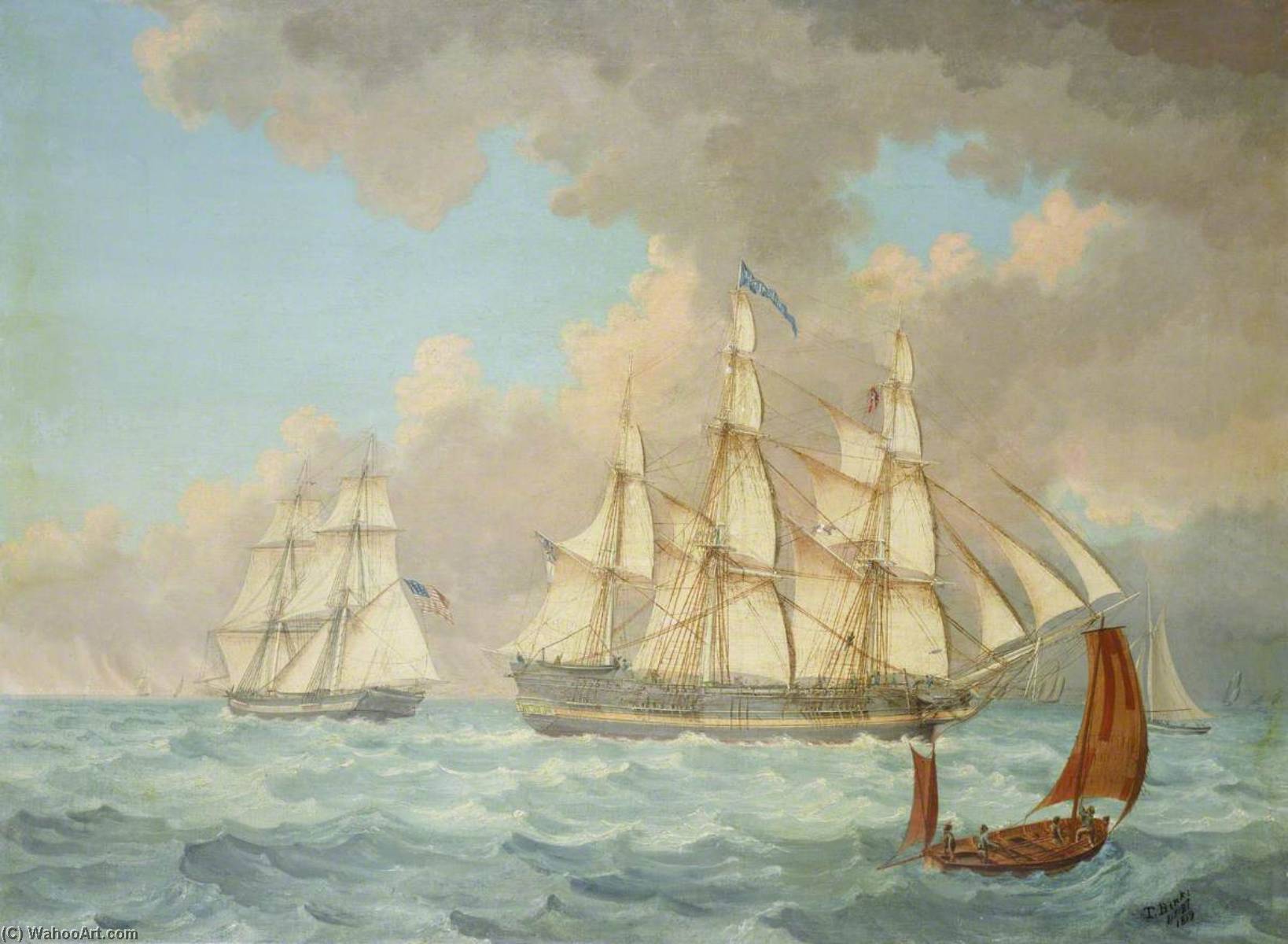 Order Artwork Replica The East Indiaman `East Indian`, 1819 by Thomas ...