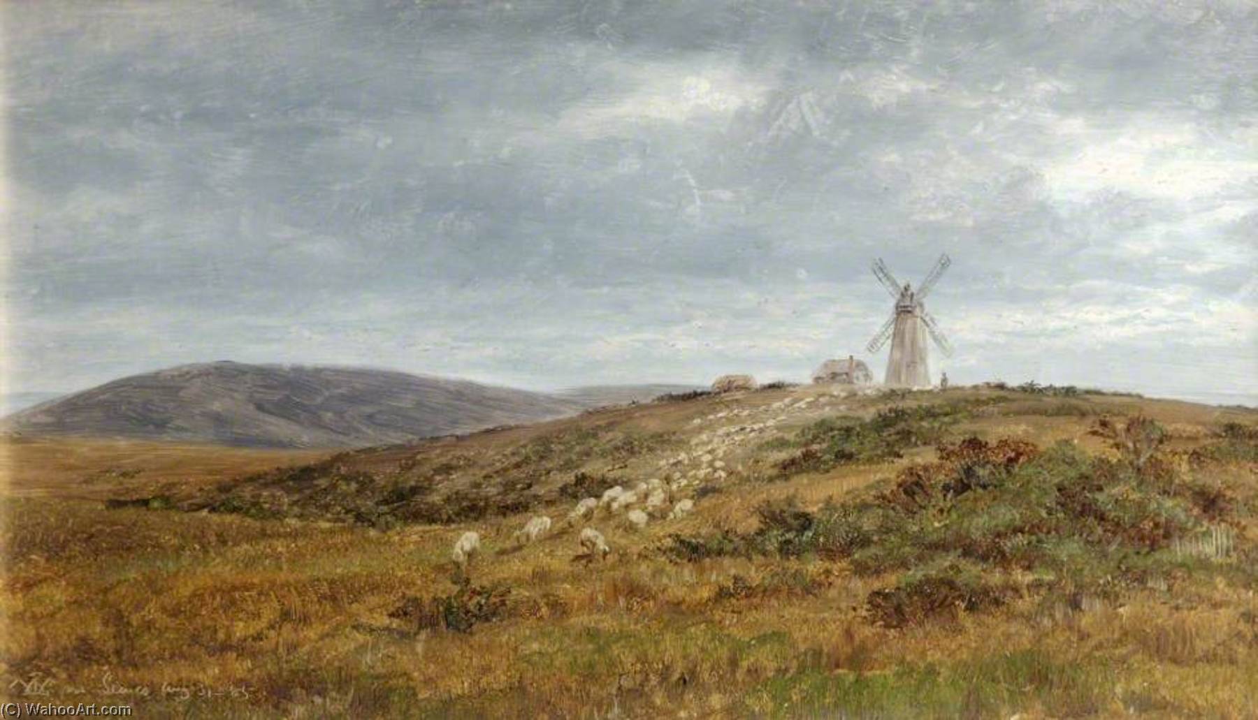 Artwork Replica Landscape near Lewes, Sussex, 1865 by William Luker ...