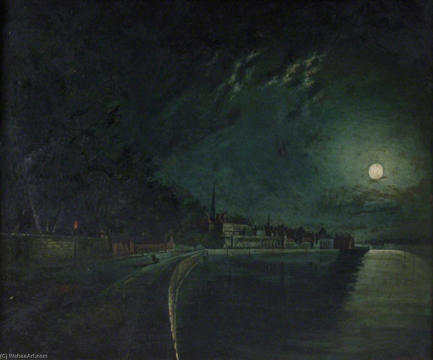 Purchase Oil Painting Replica Western Shore by Moonlight, 1892 by Henry ...
