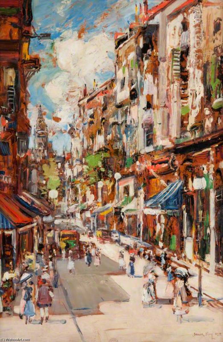 Obtenir Reproductions De Peintures Une scène de rue continentale de ...