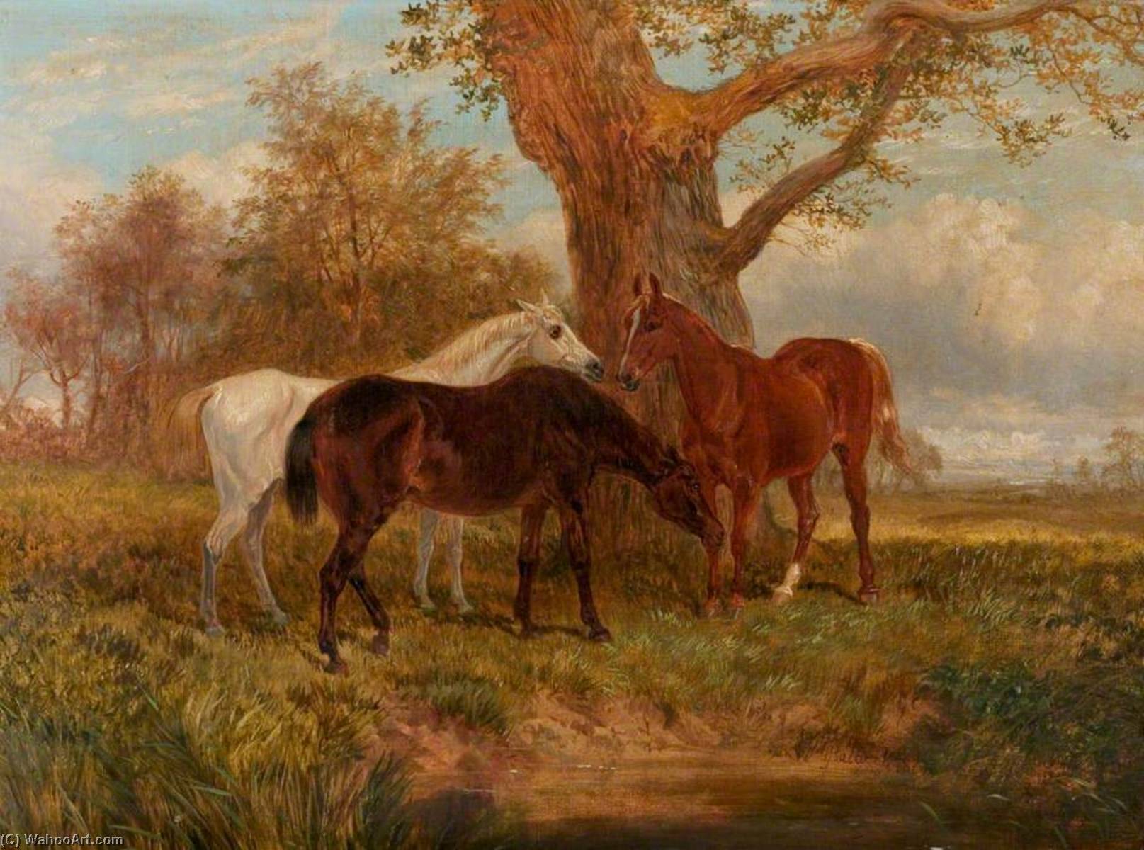 Museum Art Reproductions Study of Three Horses in a Landscape, 1879 by ...