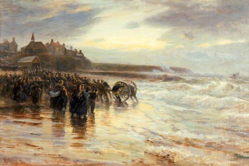 Museum Art Reproductions The Lifeboat Off, 1884 by Robert Jobling (1841 ...