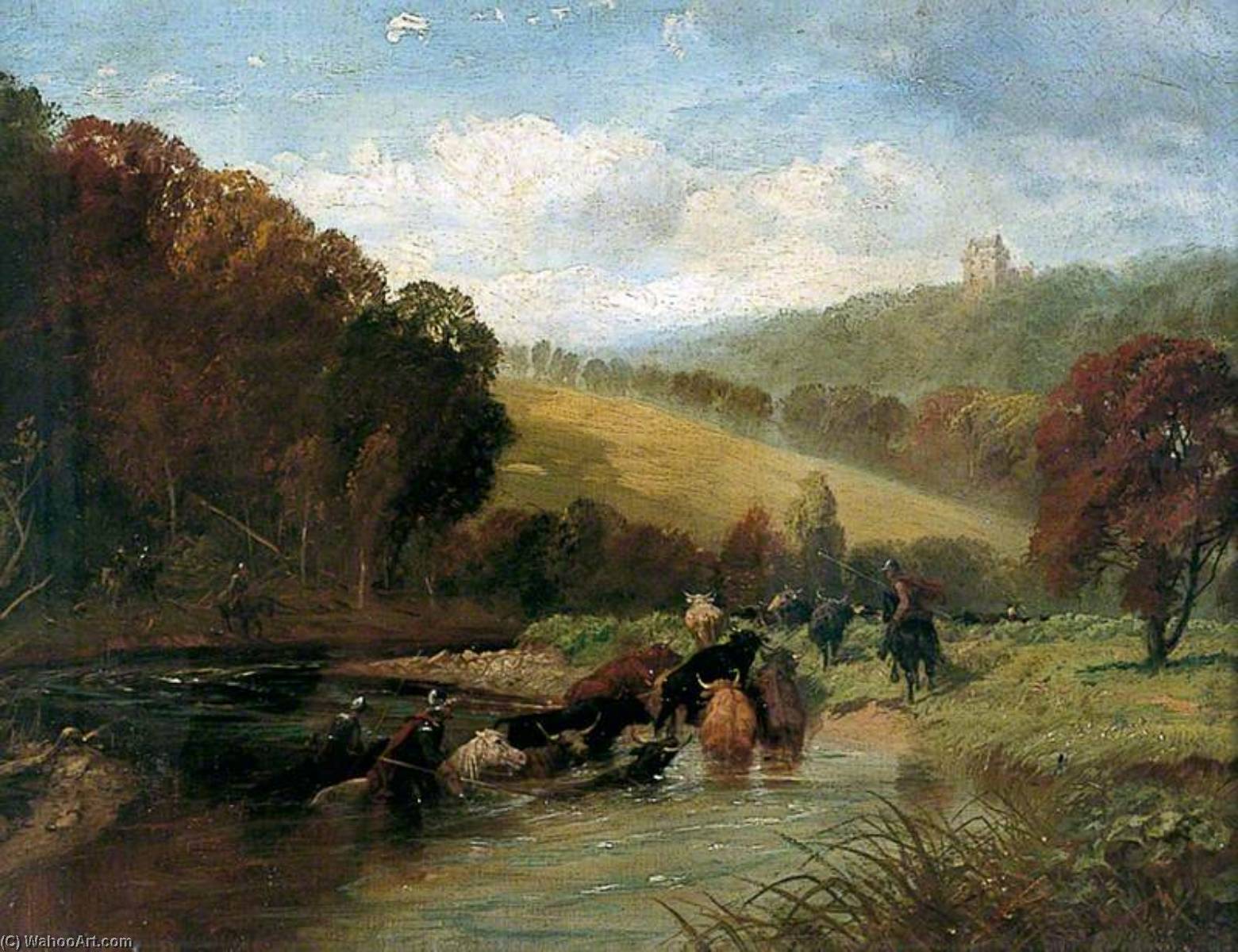 Get Paintings Reproductions Marauders Swimming the Tweed with Stolen ...