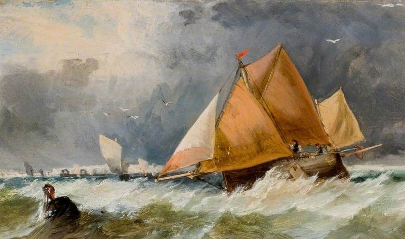 Get Paintings Reproductions Fishing Boats, Brighton by Richard Beavis ...
