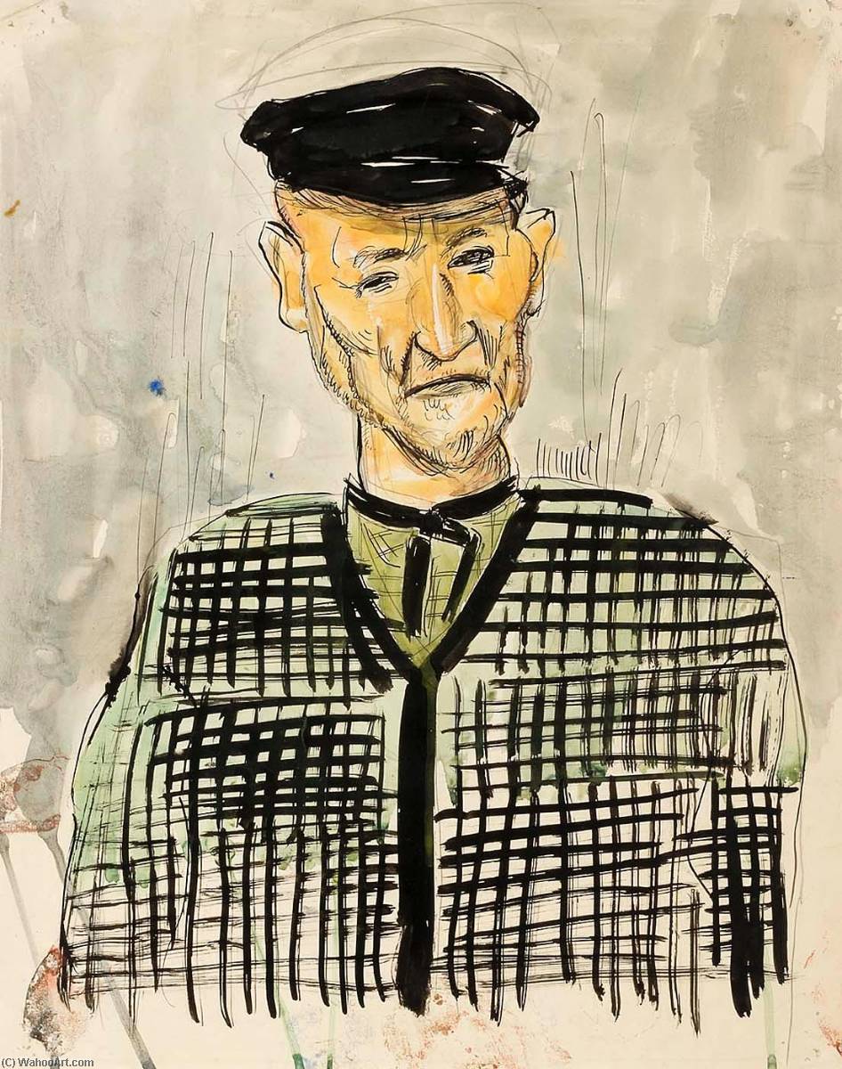 手工油畫 丹麦海员, 1932 通过 William Henry Johnson (灵感来自) (1901-1970, United ...