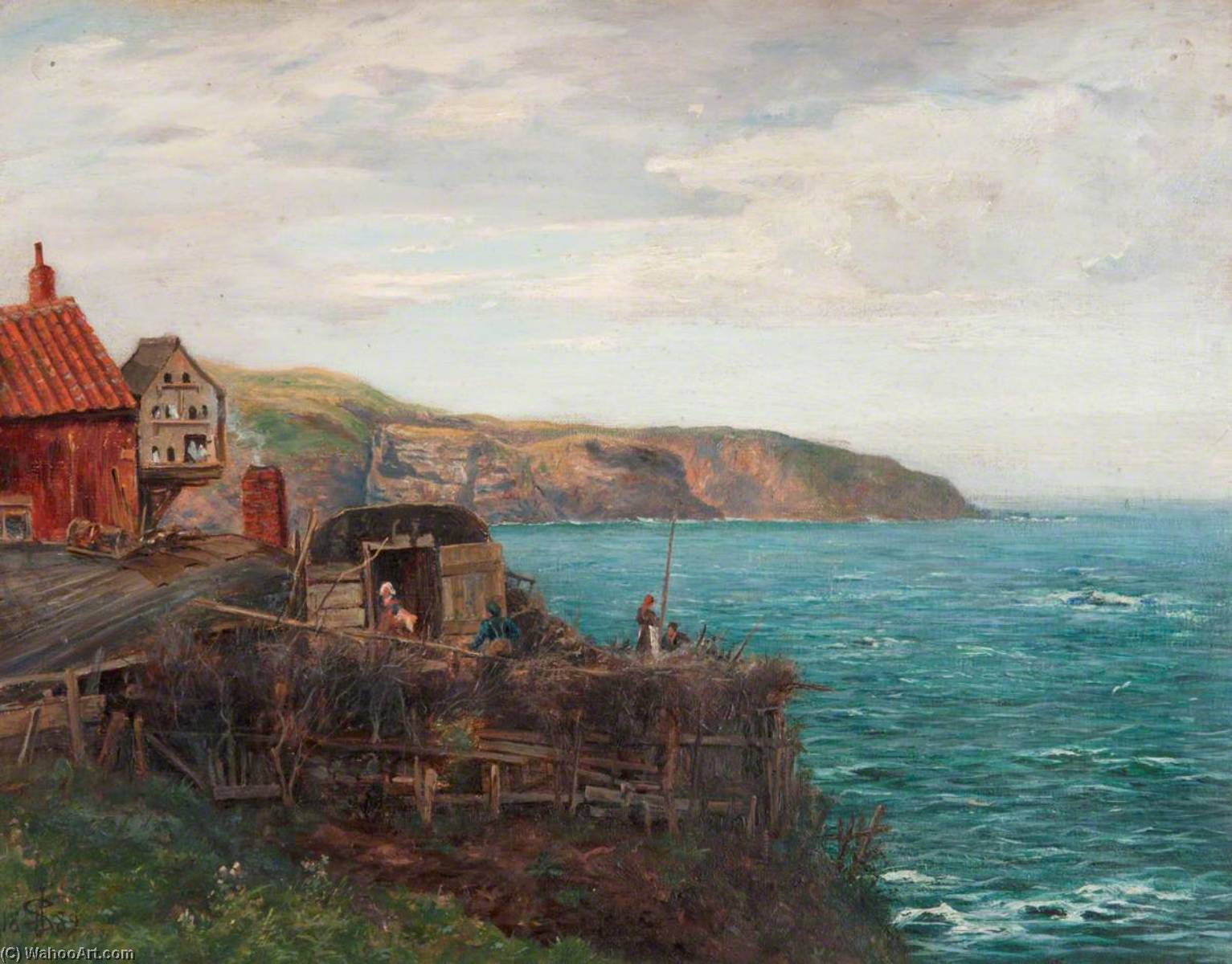 At St Abbs Head, Coldingham, 1889 by John Stewart John Stewart ...