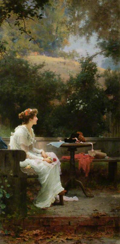 Paintings Reproductions Welcome Footsteps, 1898 by Marcus Stone ...