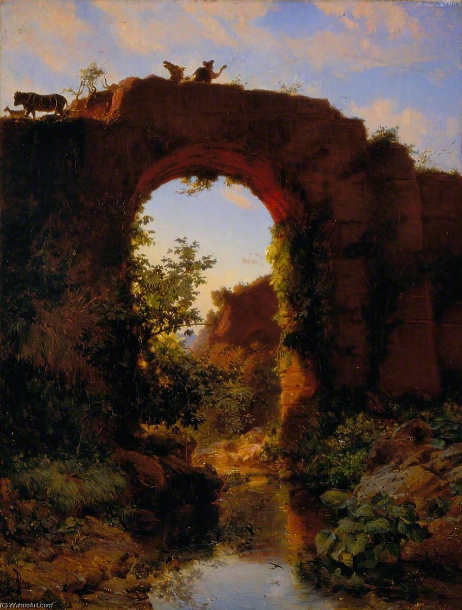 Purchase Oil Painting Replica Roman Footbridge, 1849 by Thomas Stuart ...