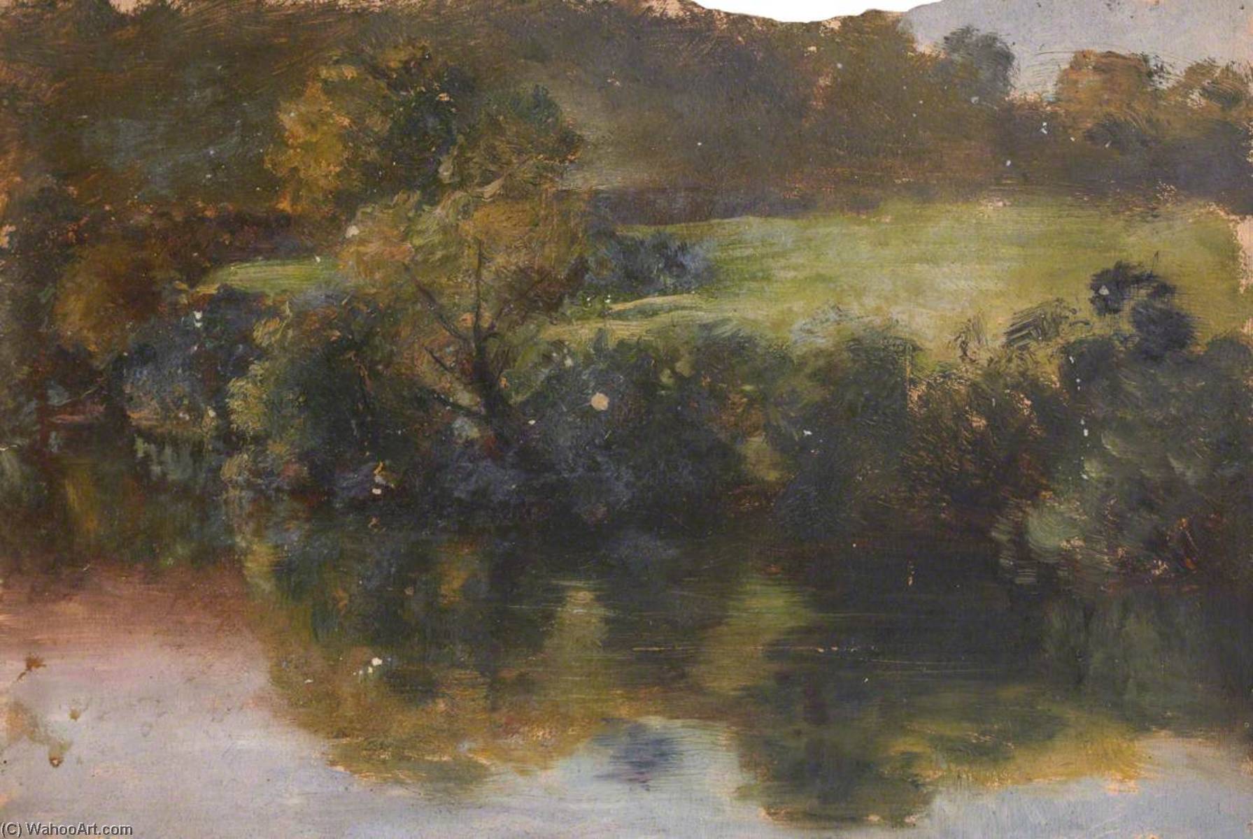 Buy Museum Art Reproductions Trees Reflected in the Water by Thomas Stuart Smith (1815-1869 ...