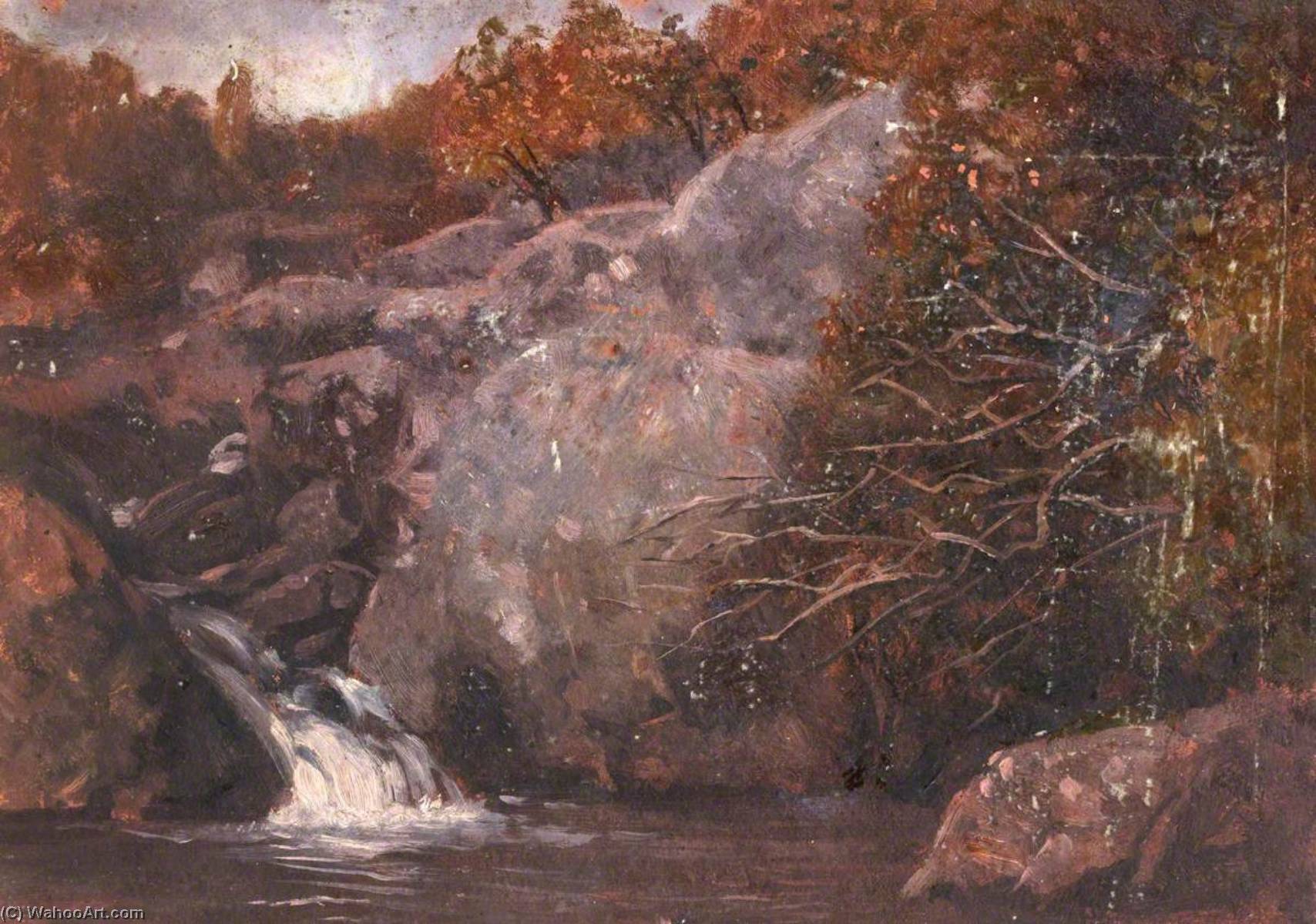 Buy Museum Art Reproductions Rocks and a Small Waterfall by Thomas ...