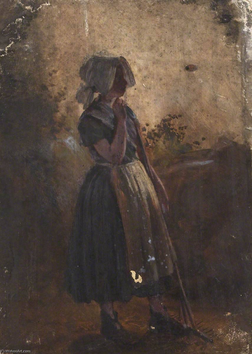 Art Reproductions Woman with a Rake by Thomas Stuart Smith (1815-1869) | ArtsDot.com