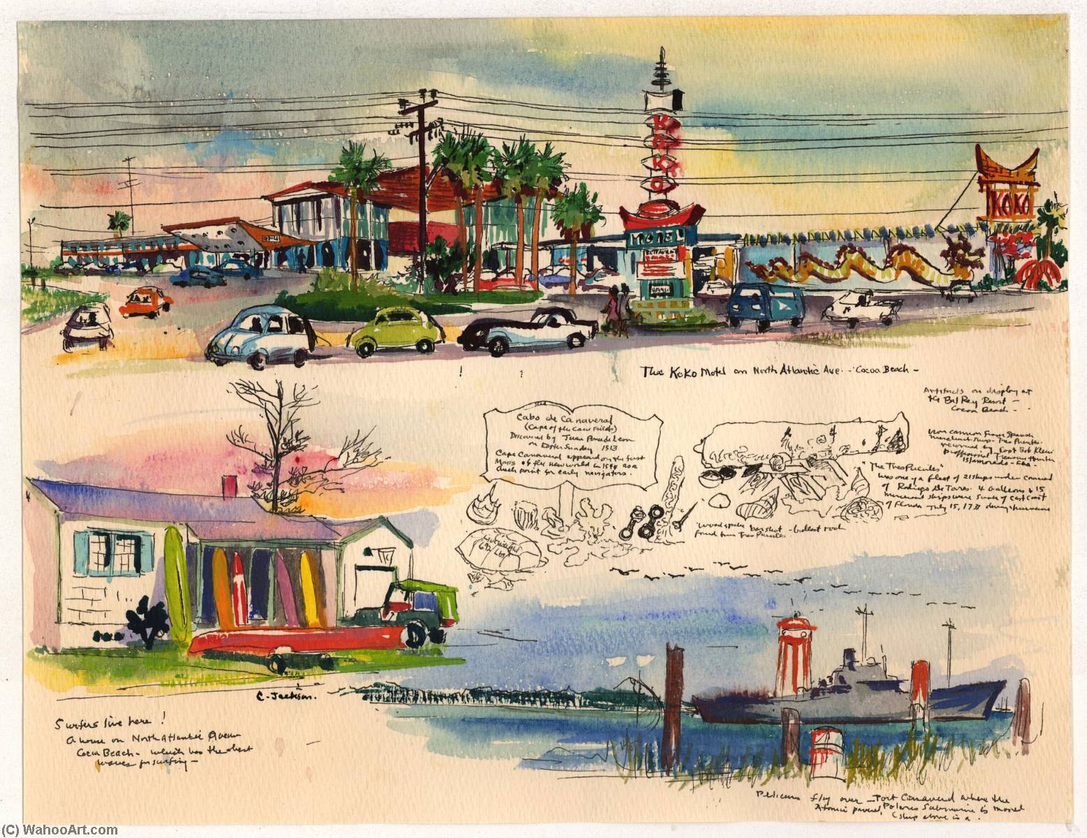 Scenes around Cocoa Beach by Chrystal Jackson (1923-2016) Chrystal ...