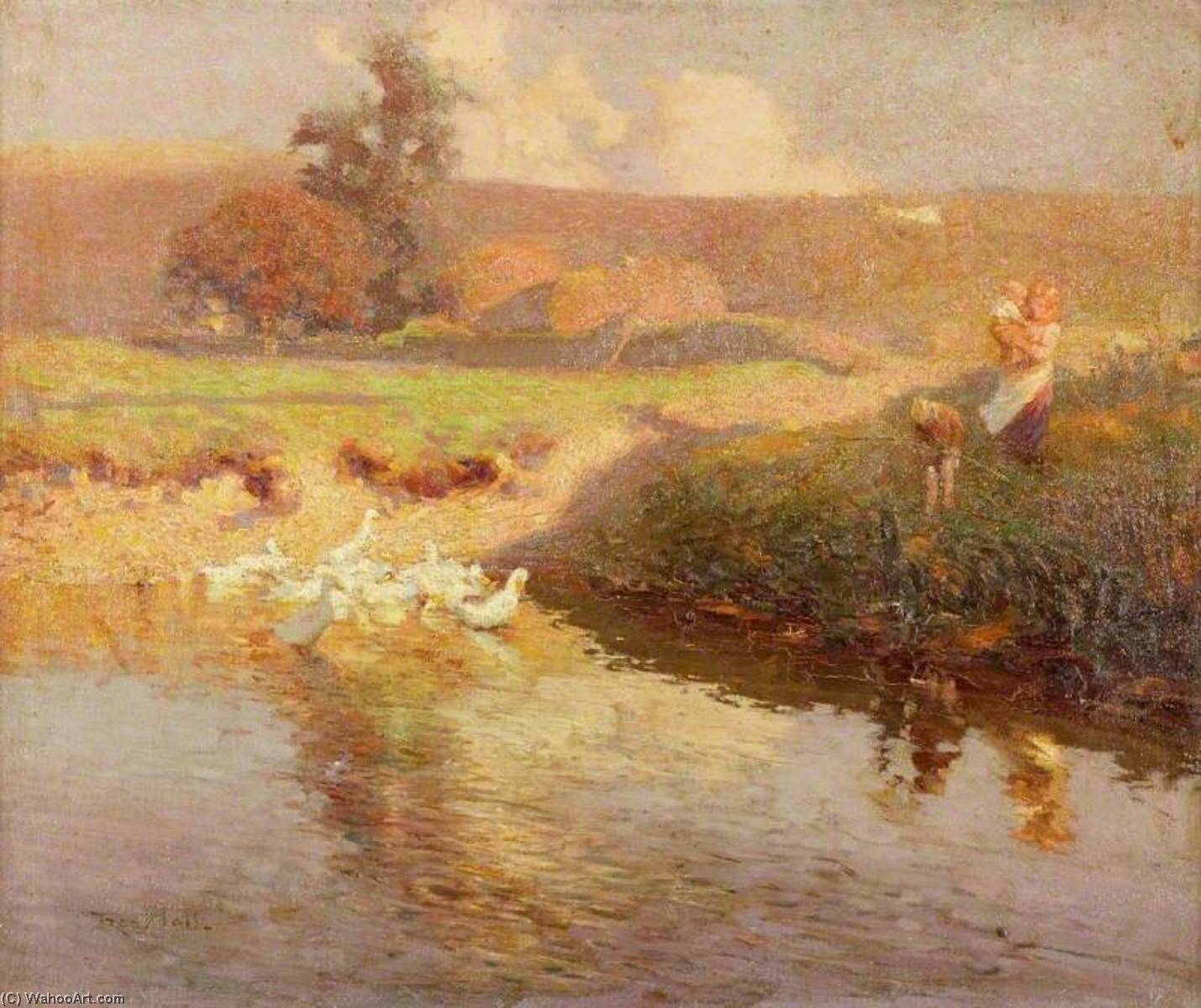 Paintings Reproductions The Duck Pond, 1903 by Frederick Hall (1860 ...