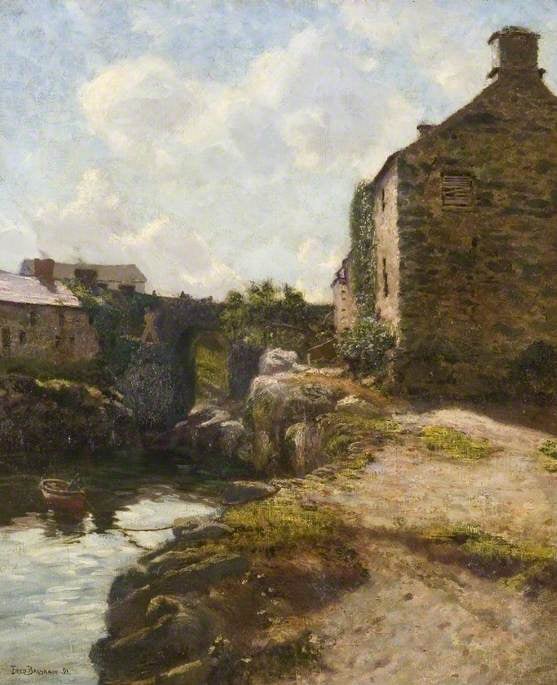 Order Artwork Replica Buildings by a Creek, 1893 by Fred Balshaw (1860 ...