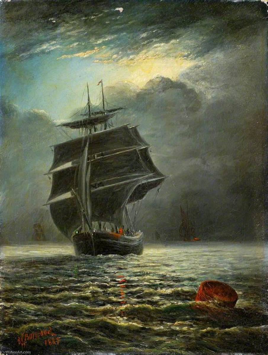 Buy Museum Art Reproductions Square Rig Sail Ship, 1887 by George ...