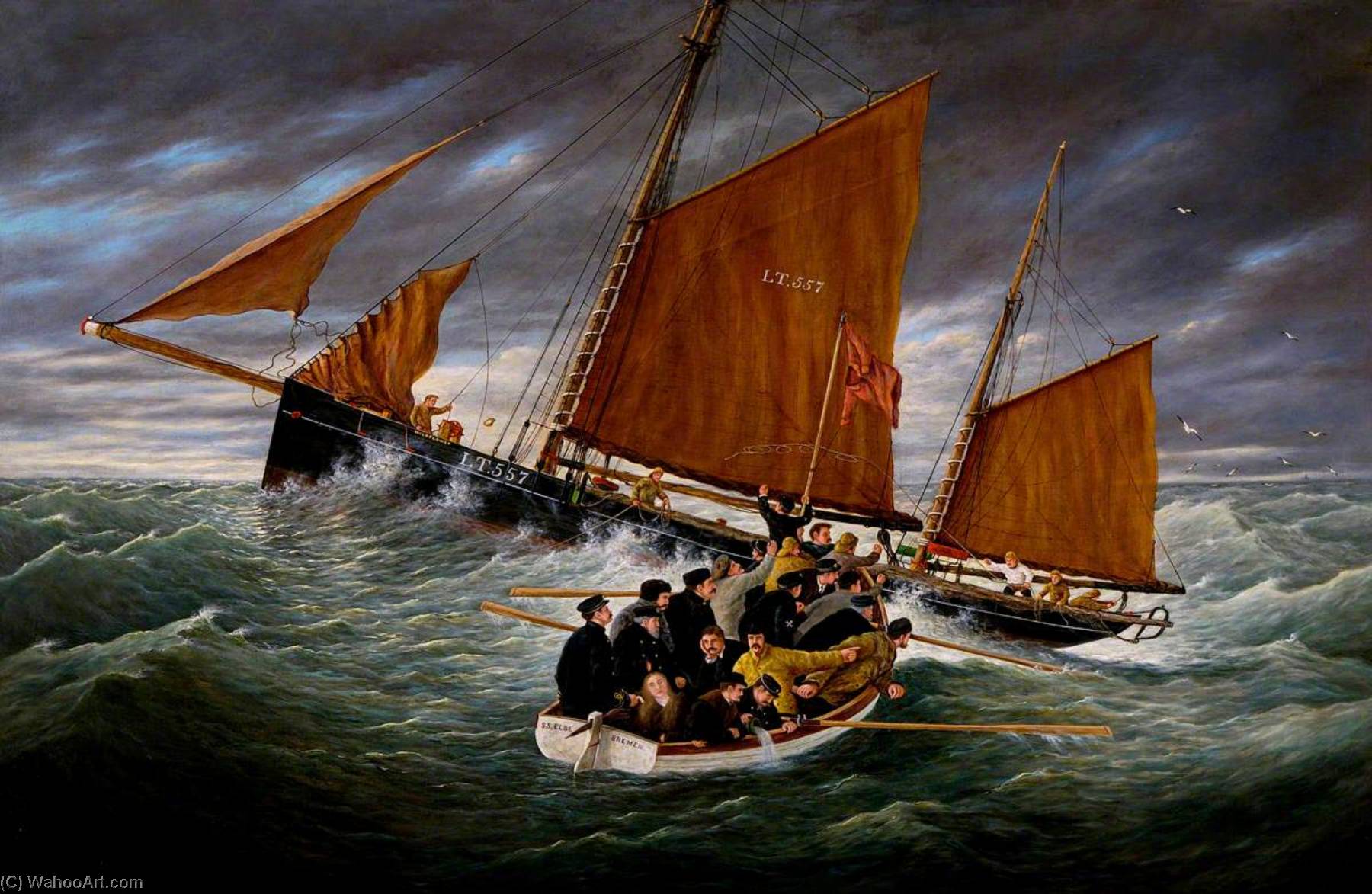 Art Reproductions Smack Wildflower Rescuing Survivors of SS Elbe, 1895 ...