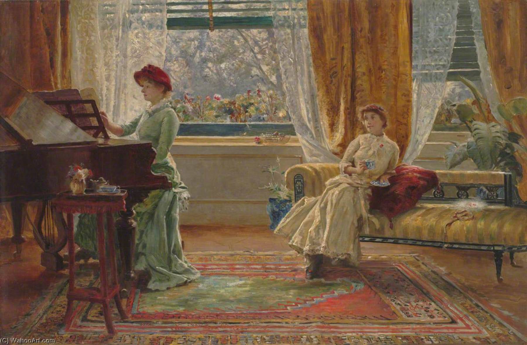 Get Paintings Reproductions An Interior with Two Women, 1886 by Arthur ...