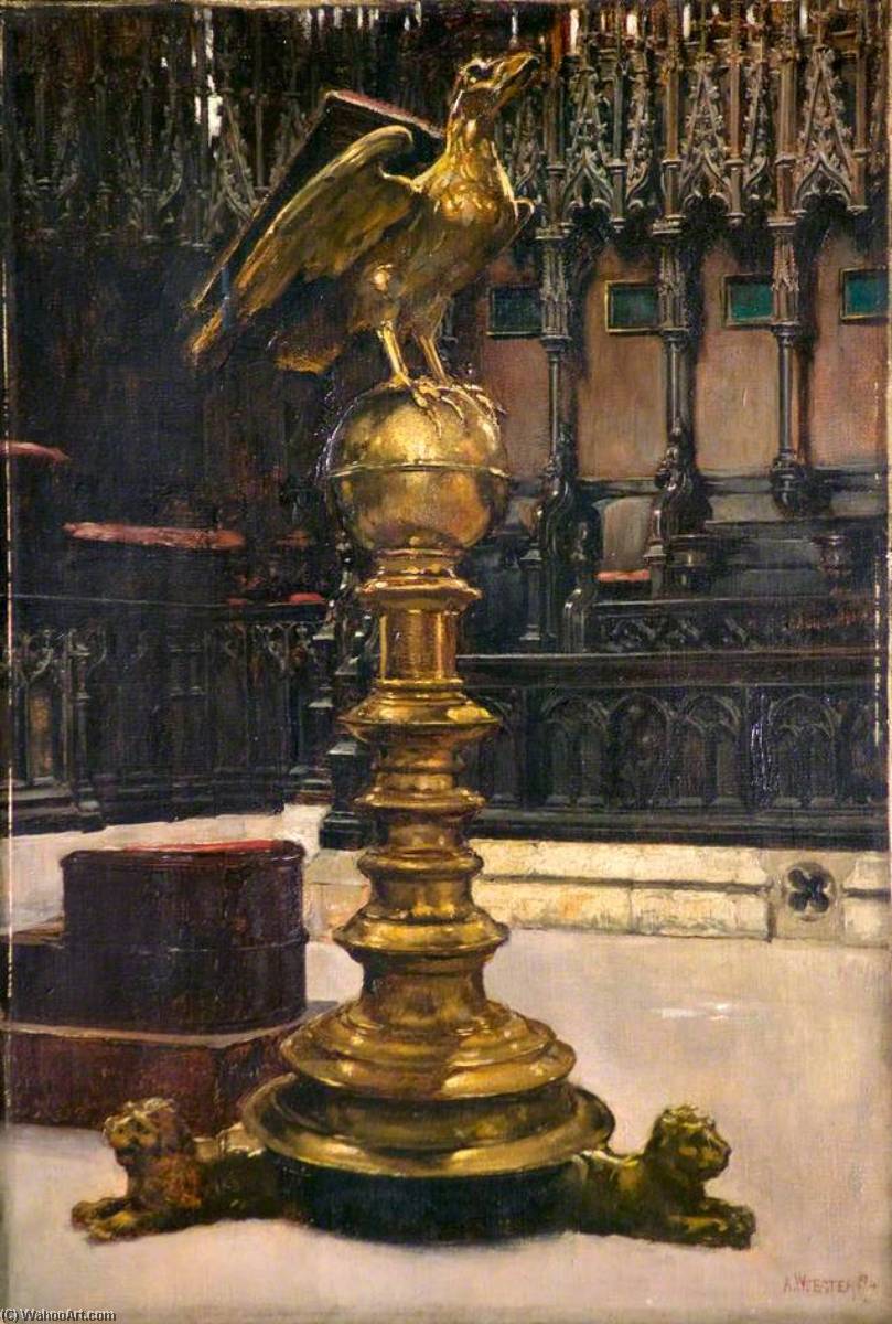 Buy Museum Art Reproductions Lectern, Lincoln Cathedral, 1894 by Alfred ...