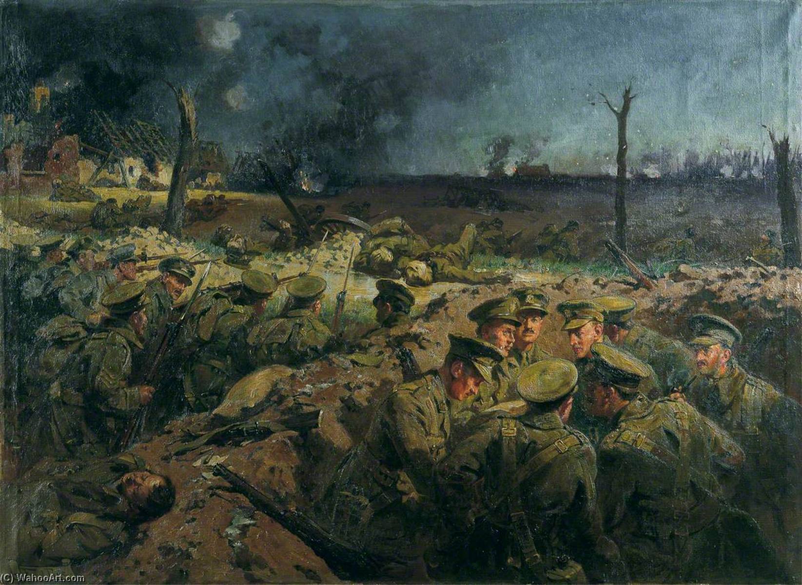 Paintings Reproductions 4th Suffolks at Neuve Chapelle, France, 1918 by ...