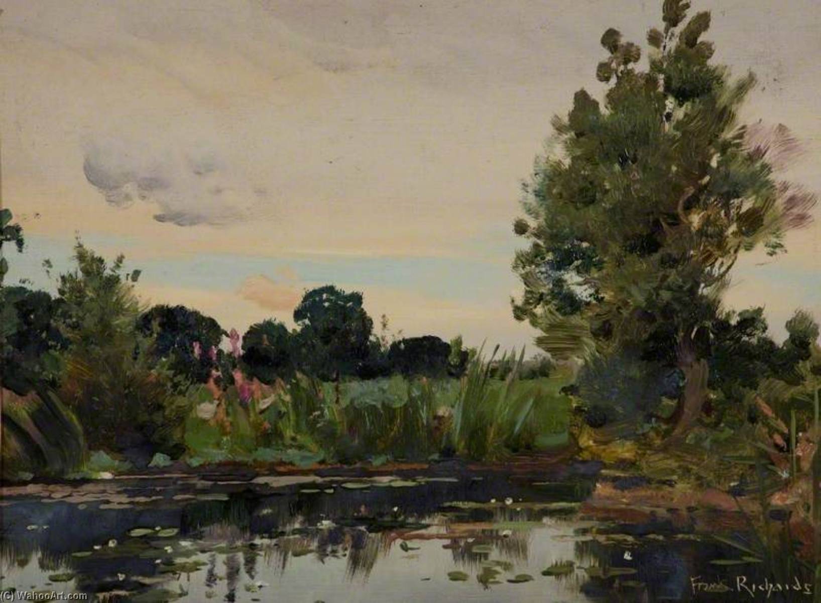 Museum Art Reproductions Landscape with a Pond by Frank Richards (1863 ...