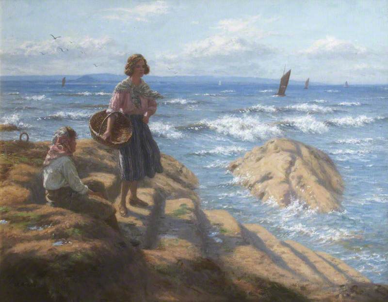 Paintings Reproductions Fife Coast and Bass Rock by John Mcghie (1867 ...