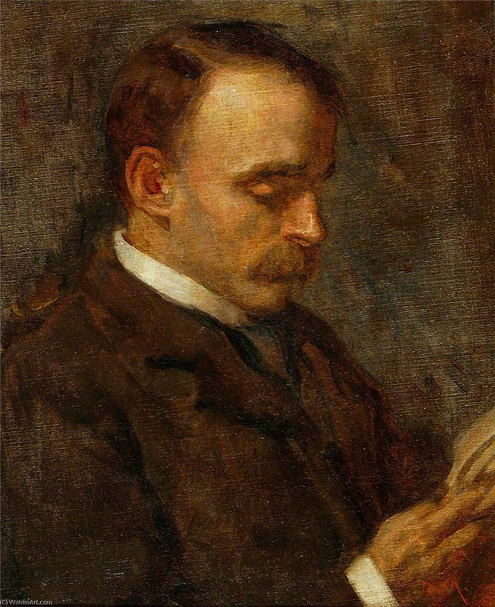 Paintings Reproductions Arthur Mead, Reading, 1910 by Rose Mead (1867 ...