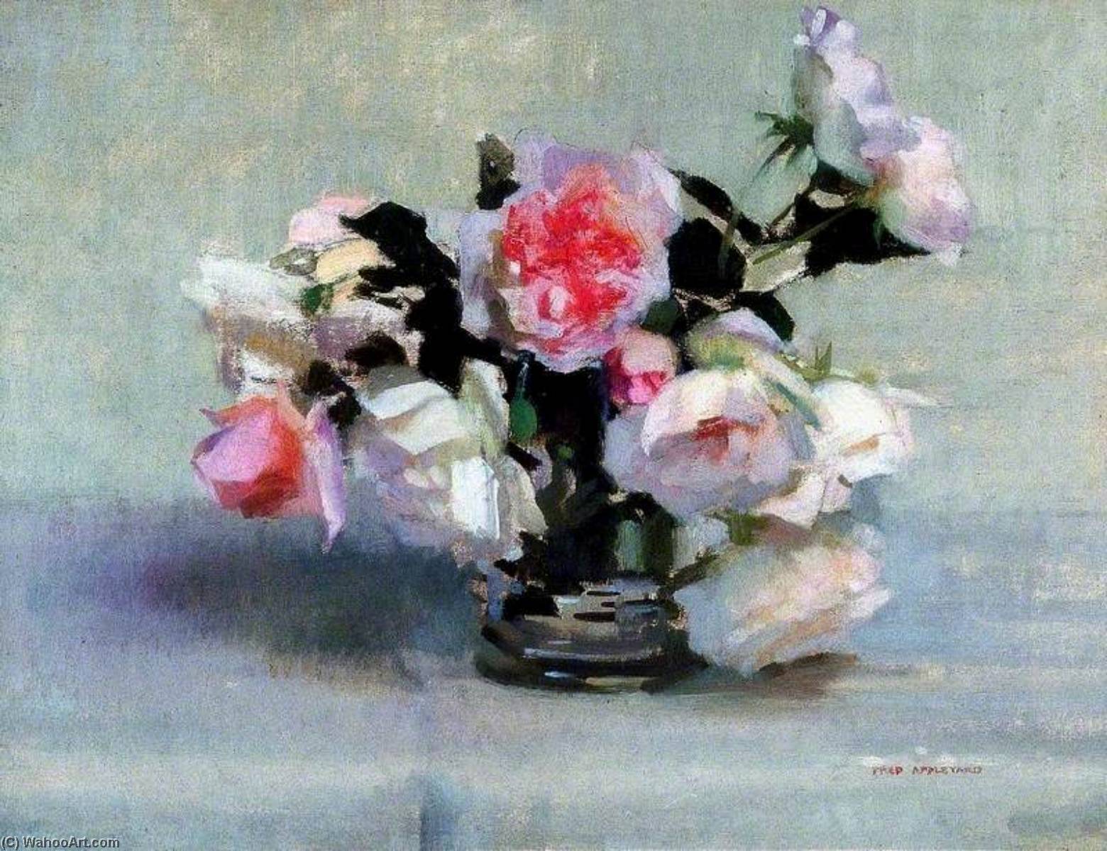 Paintings Reproductions | Roses by Frederick Appleyard (1874-1963 ...