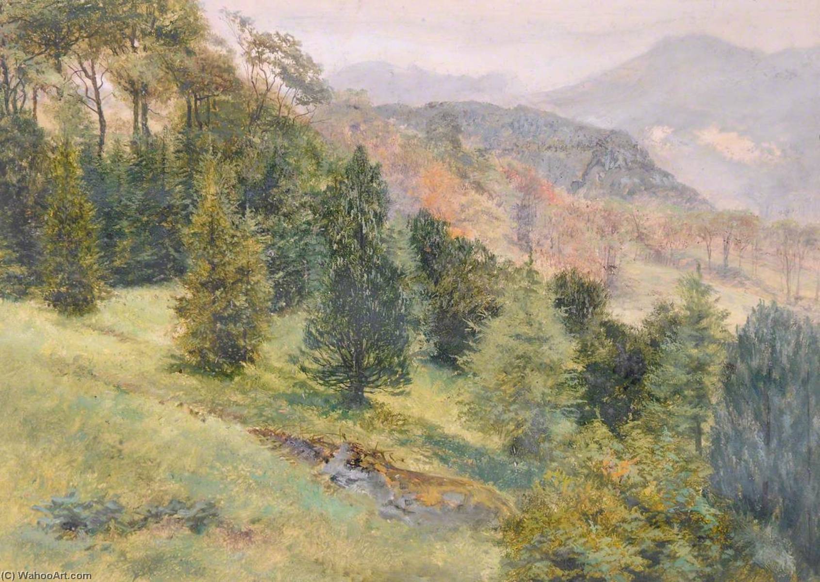 Paintings Reproductions Beddgelert Vicarage, 1883 by Frederick William ...