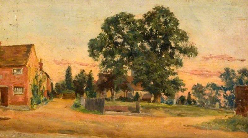 Paintings Reproductions Bushey, Our Village (copy of Hubert von ...