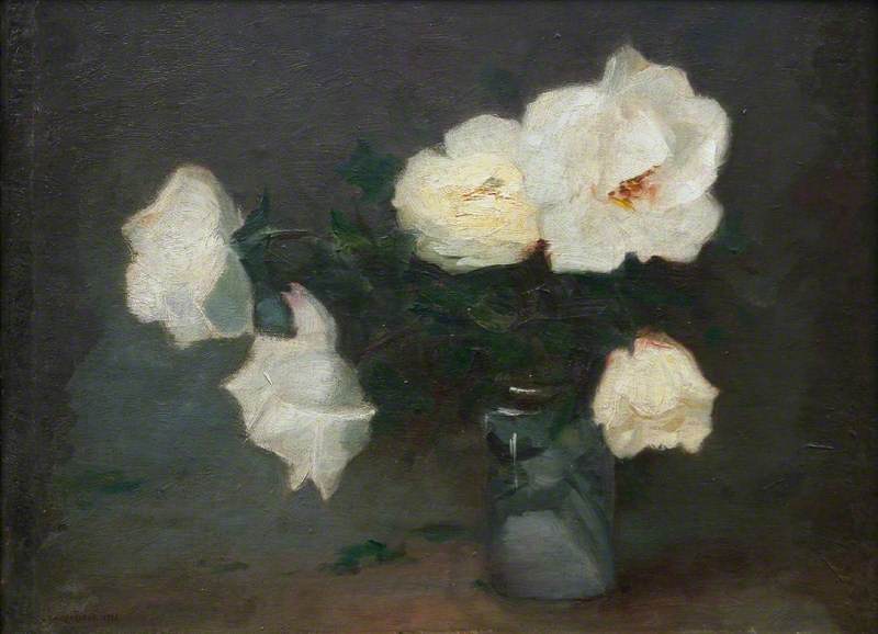 Order Artwork Replica Vase with White Roses, 1913 by John Thomas ...