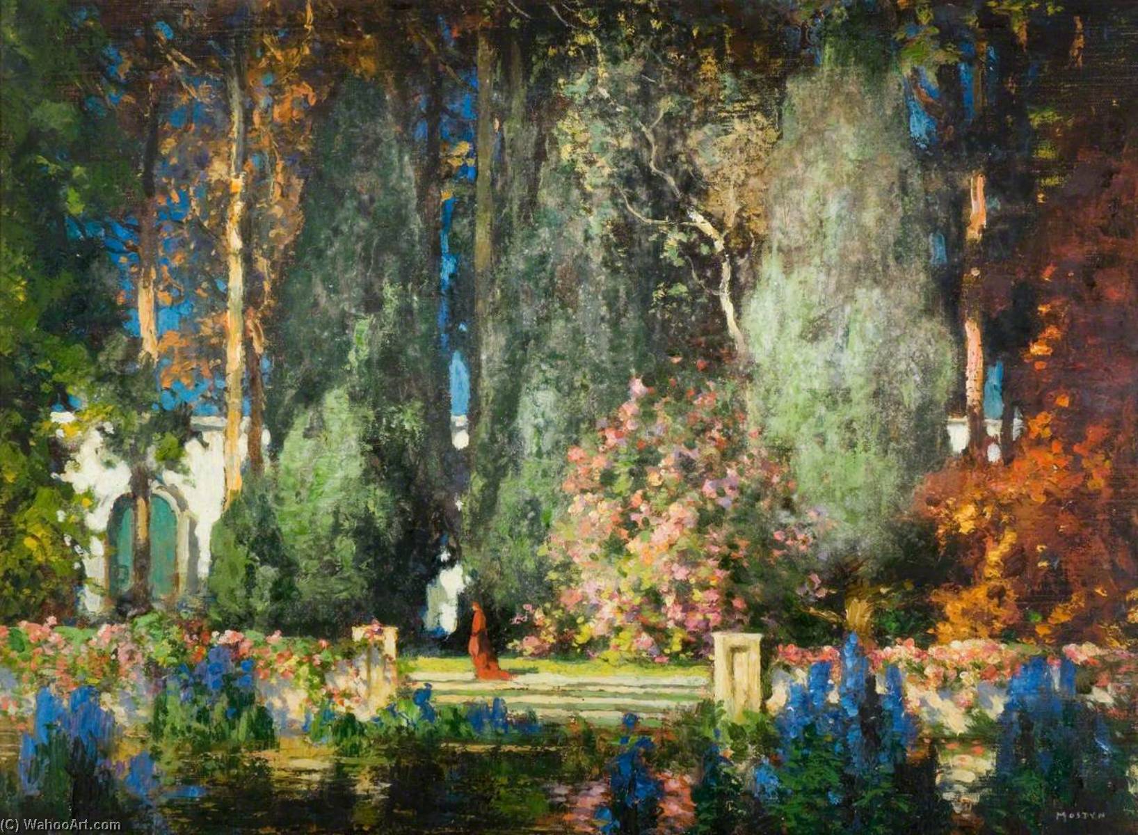 Art Reproductions The Cardinal`s Garden by Thomas Edwin Mostyn (1864-1930) | ArtsDot.com