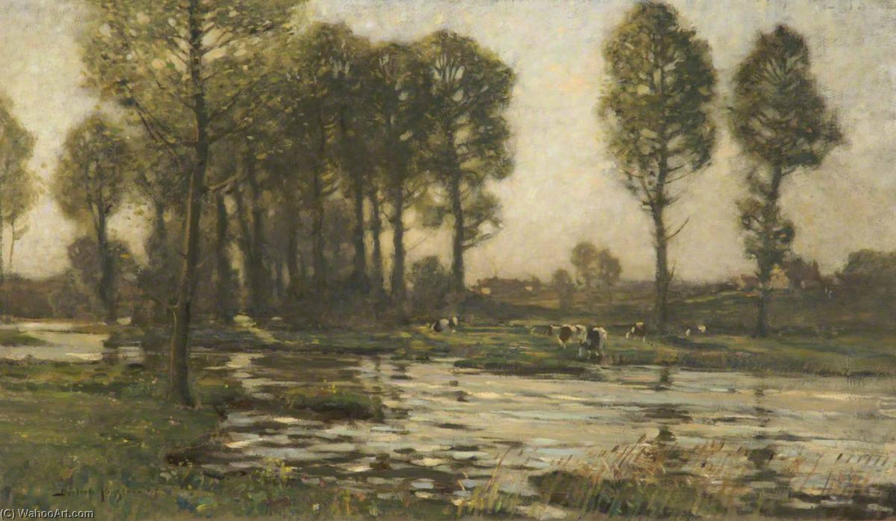 Art Reproductions Watermeadows of France, 1907 by Bertram Priestman ...