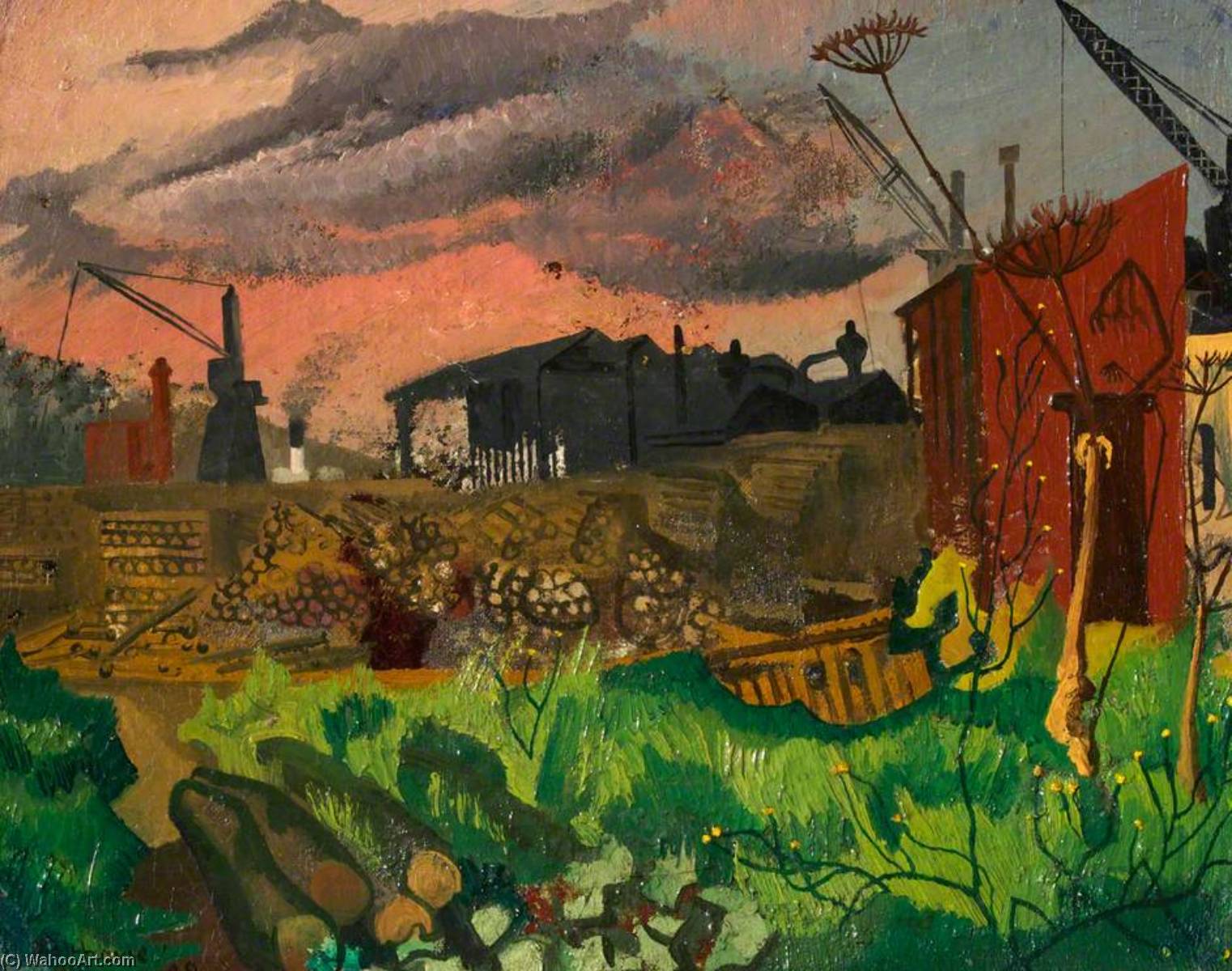 Get Art Reproductions Pit Props, Barry Docks, 1949 by Eric James ...