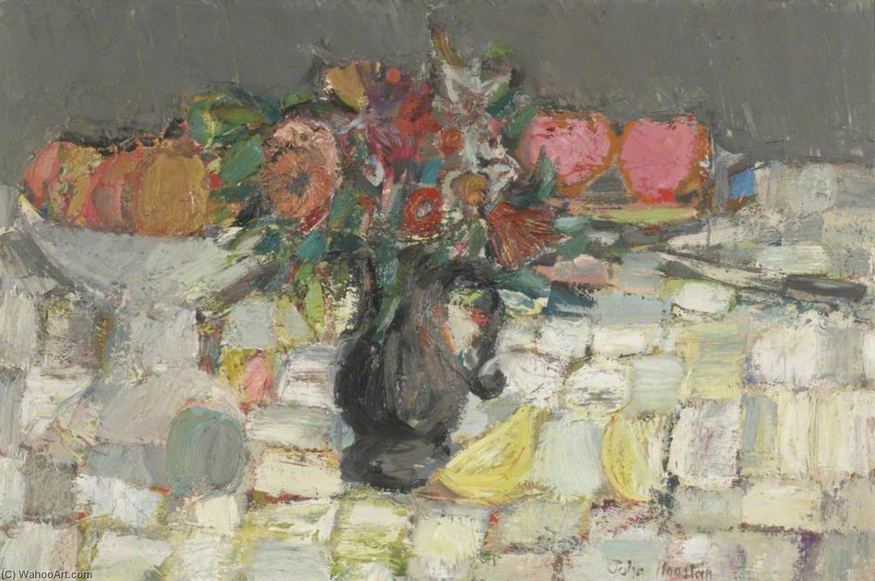 Flowers in a Vase by John Houston (1930-2008) John Houston | ArtsDot.com