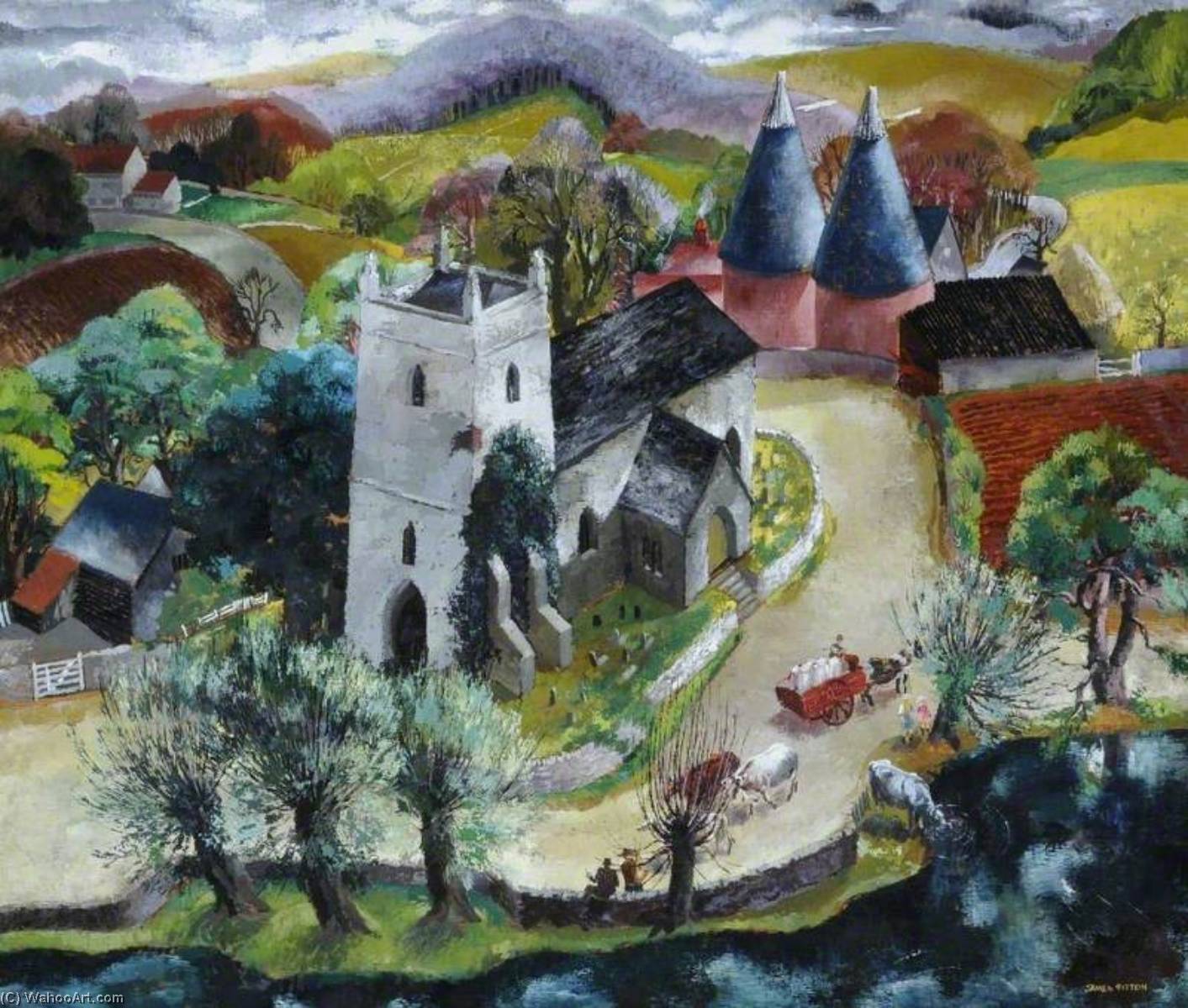 Museum Art Reproductions Church Landscape, 1933 by James Fitton ...