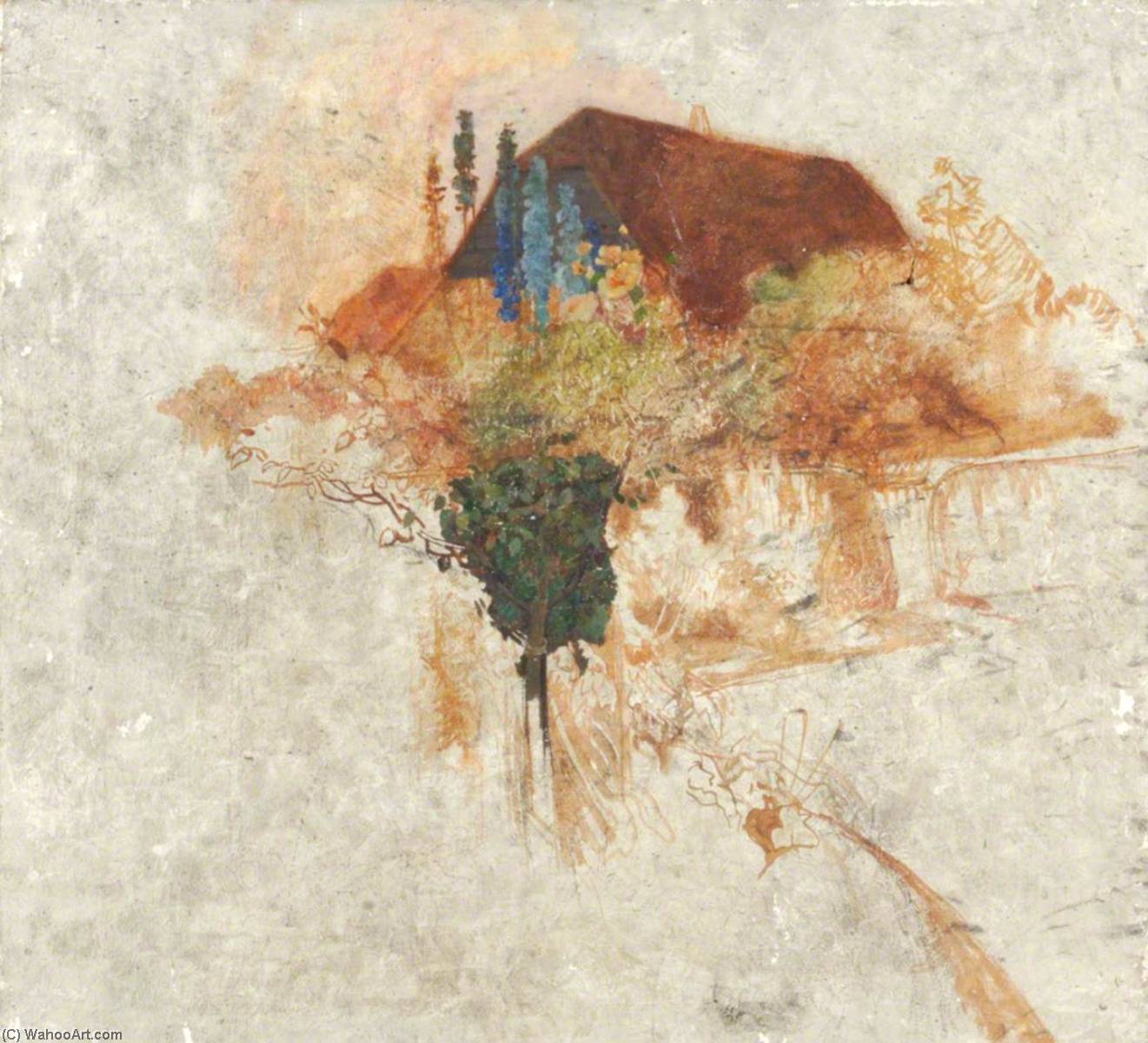 Get Art Reproductions Cottage Garden by Benjamin Haughton (1865-1924 ...