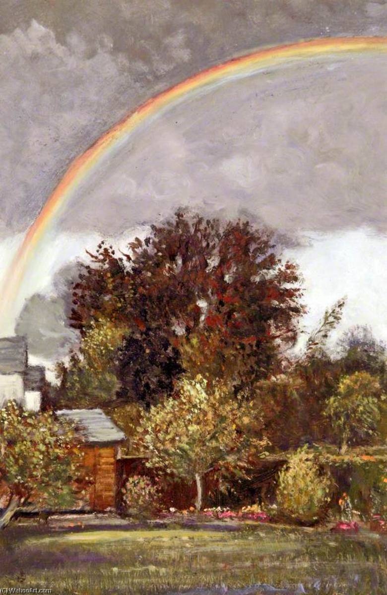 Garden with a Rainbow by Charles William Oliver (1911-2004) Charles ...