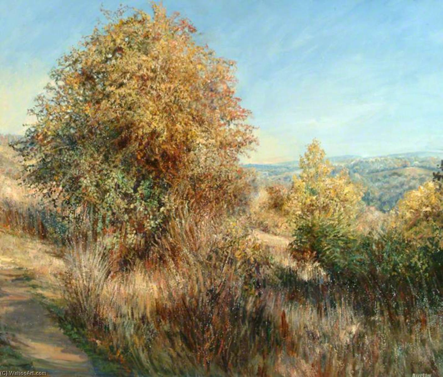 View from the Chantries with Hawthorn Tree, 2004 by Jane Allison Jane ...