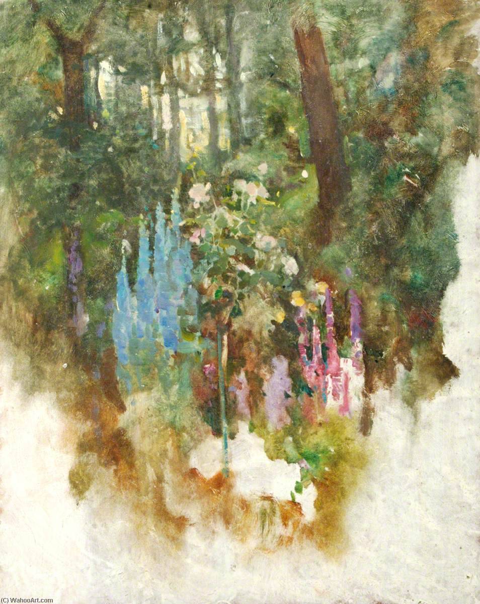 Get Art Reproductions Lupins and Roses in a Garden by Benjamin Haughton ...