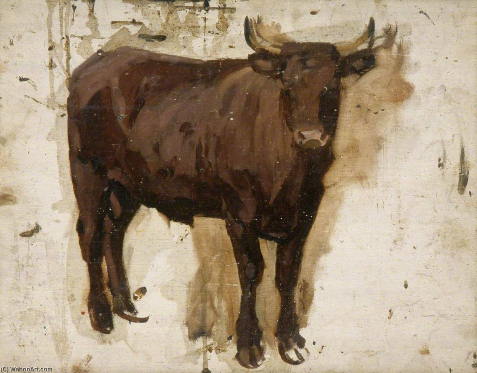 Oil Painting Replica Brown Bullock, 1930 by Gunning King (1859-1940 ...