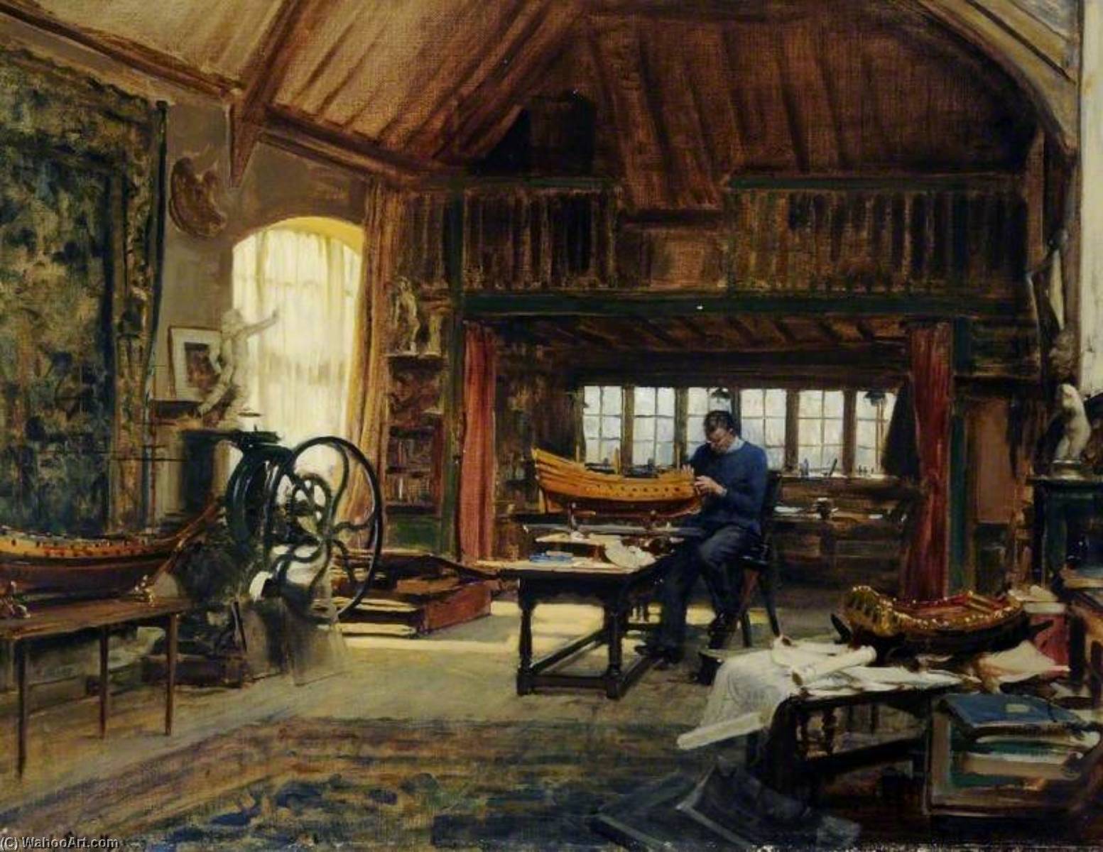 Obter Reproduções De Belas Artes Model Ship Builder, 1938 por Frederick ...