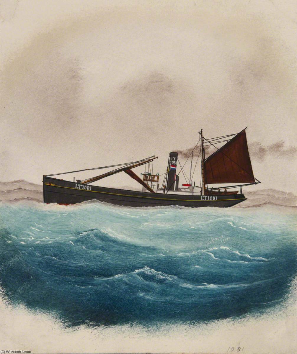 Get Paintings Reproductions The Lowestoft Trawler `Fearless`, 1911 by ...