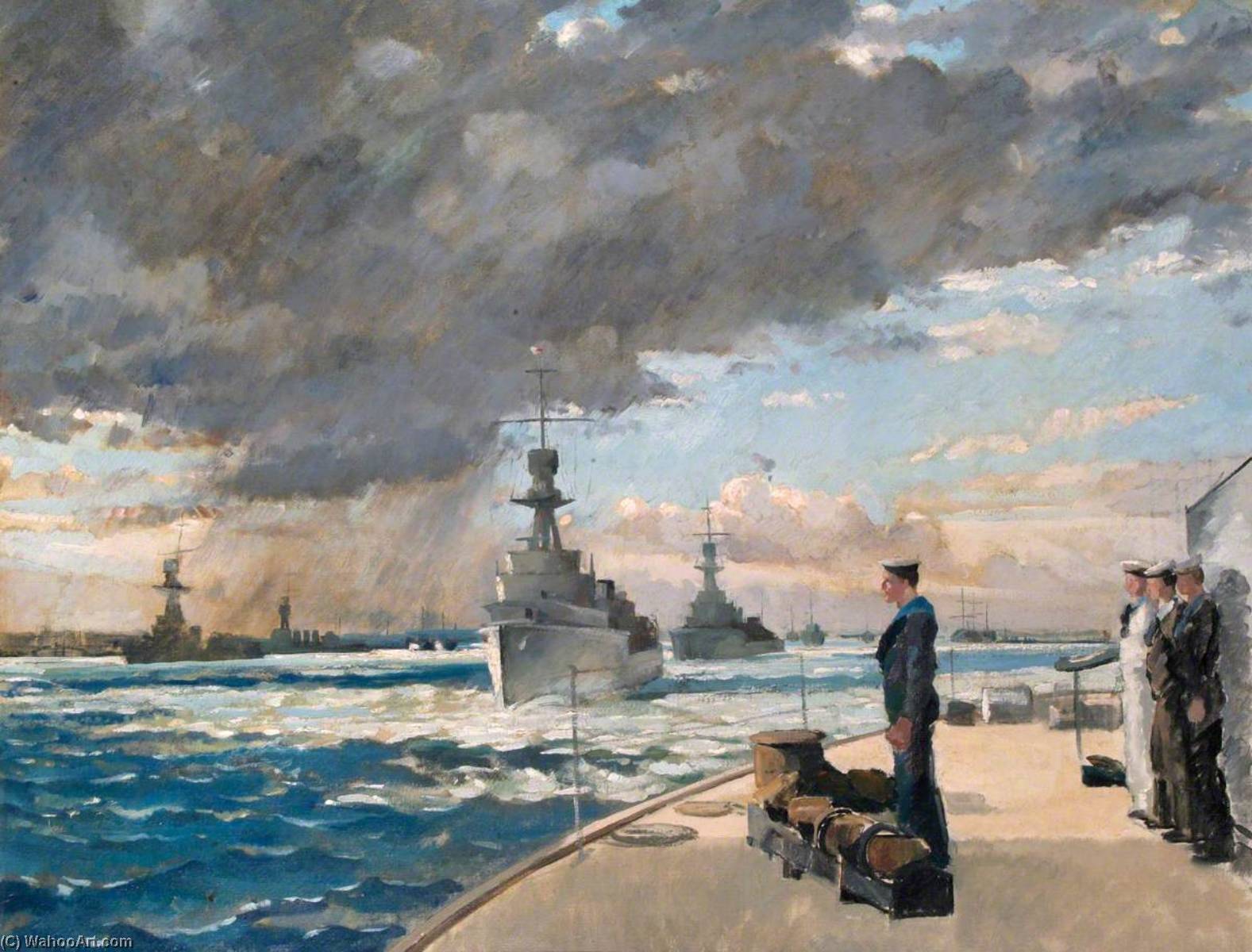 Purchase Oil Painting Replica The Harwich Force Leaving for Sea, 1918 ...