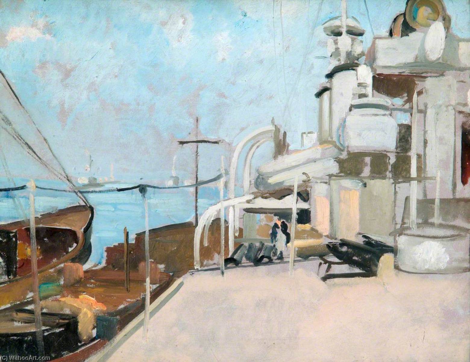 Order Artwork Replica Oiler Alongside, 1918 by Philip Connard (Inspired ...