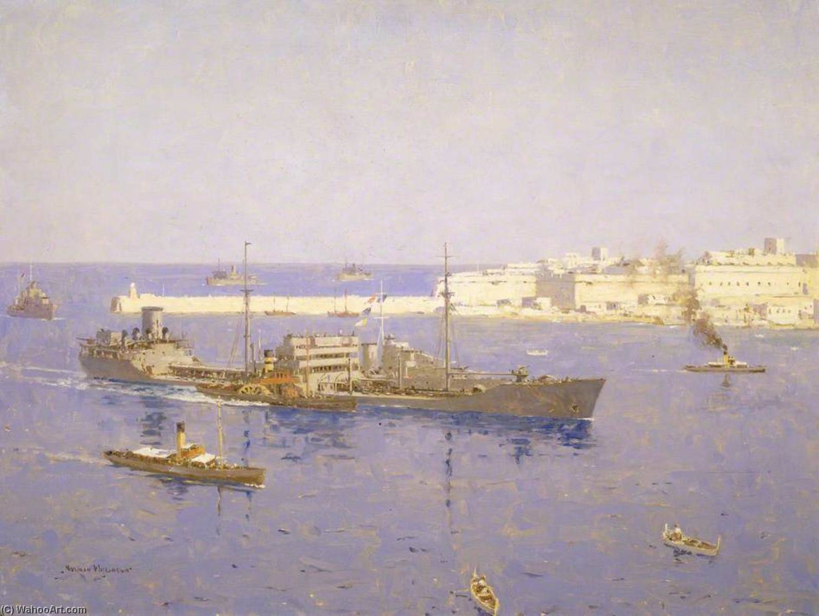 Art Reproductions The `Ohio` Entering Malta, 14 August 1942 by Norman ...