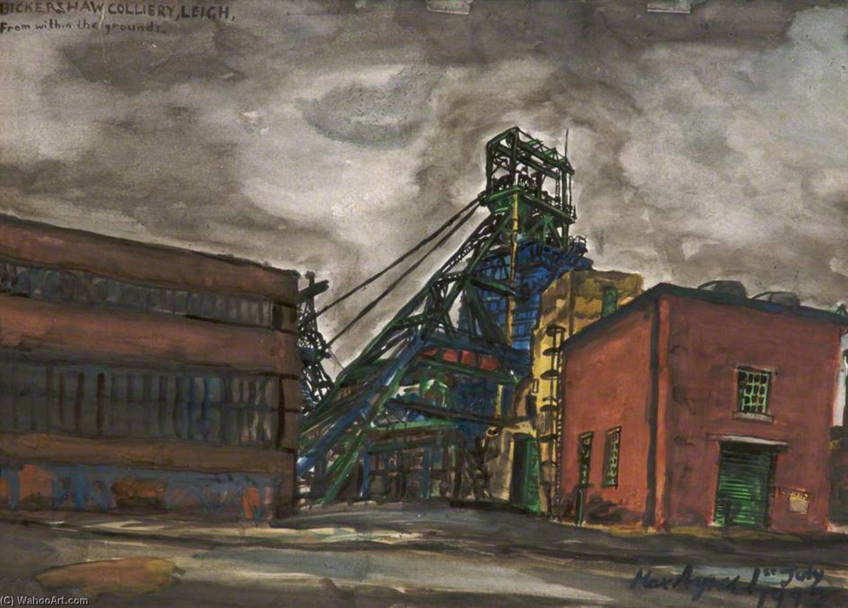 Bickershaw Pit, No.4 Shaft, Headgear and Engine House, Fan House to ...