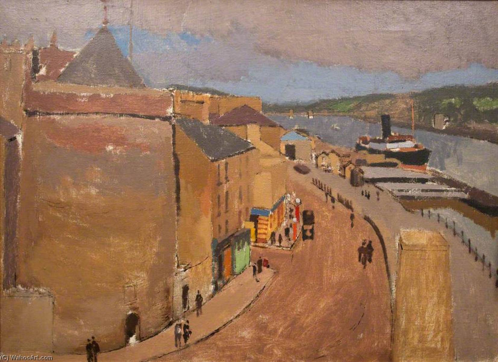 Art Reproductions River Quayside, 1935 by Edward Morland Lewis (1903 ...