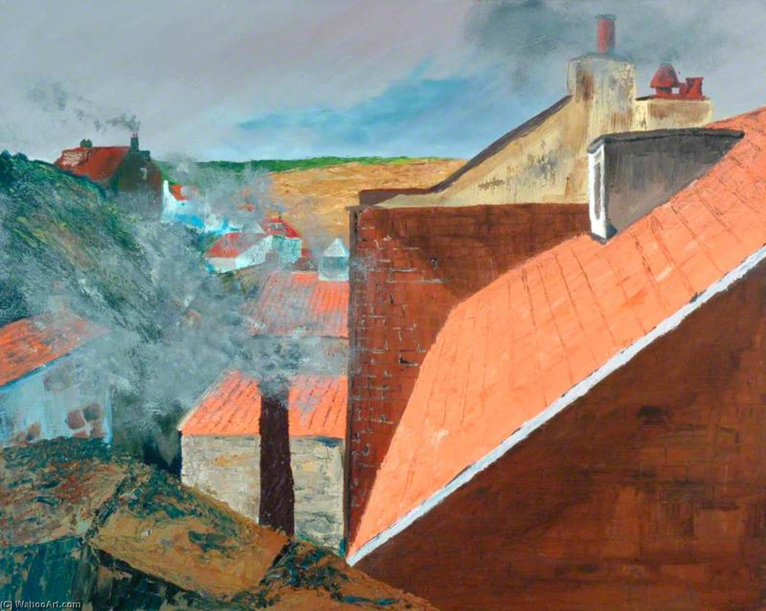 Staithes Rooftops, 1996 by Philip Toft Philip Toft | ArtsDot.com
