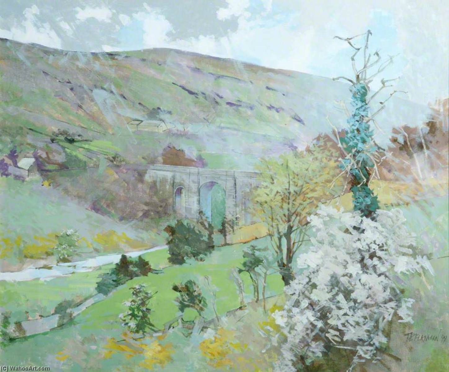 A Passing Shower, Glendun, 1999 by Terence Philip Flanagan (1929-2011 ...