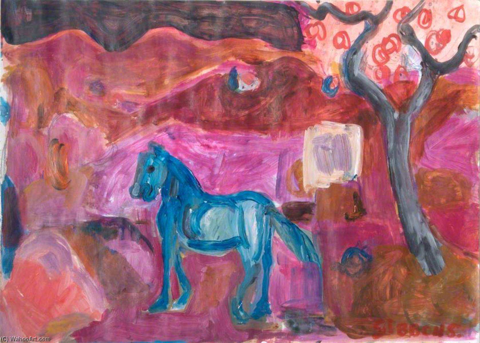 Horse in an Andalusian Landscape II (diptych, right panel), 2001 by ...